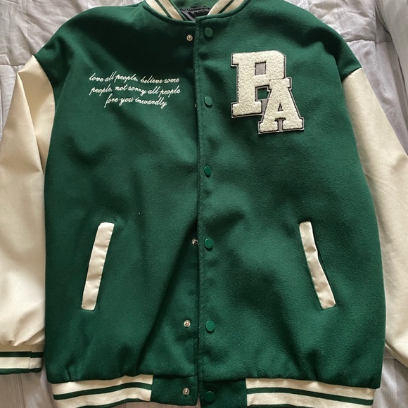 Jackets & Coats | Vintage Flags Embroidery Patchwork Varsity Jacket ...
